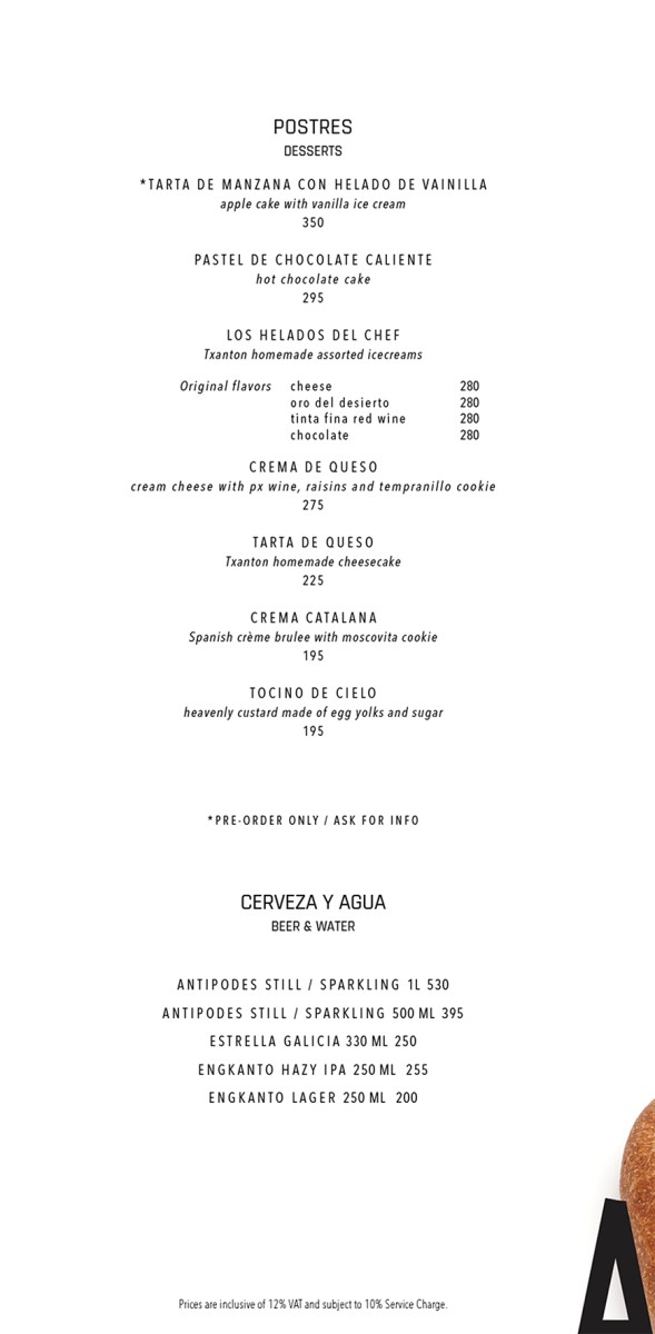 Txanton Dishes | Menu Price | Iberico | Ala Carte | TXANTON